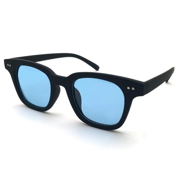 (SPEED ADDICT) POLARIZED WELLINGTON RUBBER FRAME SUNGLASS（偏光ウェリントンラバーフレームサングラス） 艶消しBLACK × LIGHT BLUE商品コード：55078805925サイ...