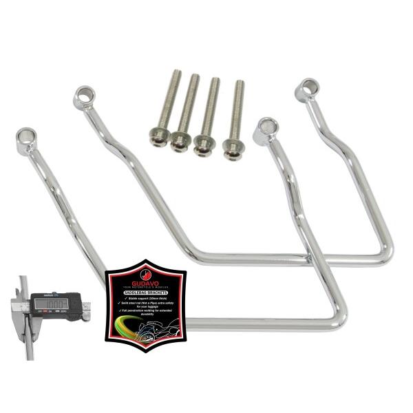 GUDAVO 荷物ブラケット サドルバッグ パニエ スチール サポートバー ヤマハ ハーレーに適用ダビッドソン ソフテール カワサキに適用 バルカンに適用 VN 2000 / VN 900 ヤマハ XVS 1100 / XVZ 1300 (...