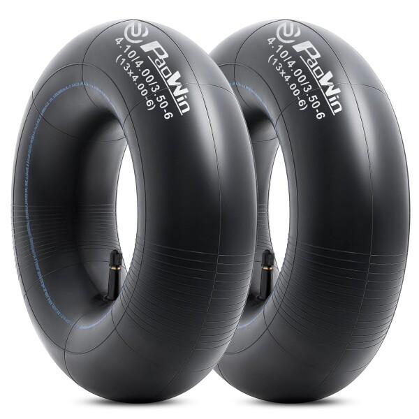 PaoWin 2本,3.50-6 チューブ 耕運機 肉厚,バルブ TR13,4.00-6 チューブ,4.10/4.00/3.50-6 タイヤ チューブ,適用 4.10-6 4.00-6 3.50-6 13x4.00-6 耕運機 管理機/芝刈...