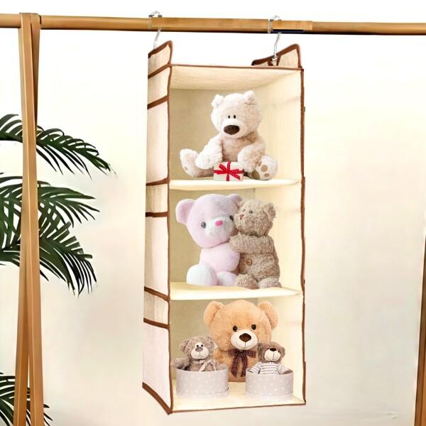 折りたたみ式3段ぬいぐるみ収納ラック ベビー用品・衣装収納商品コード：55078813088型番：nuikurozbejyu3danカラー：ベージュ多目的収納: この収納ラックは、ぬいぐるみ、衣類、ベビー用品など、様々な物を収納できます。コ...