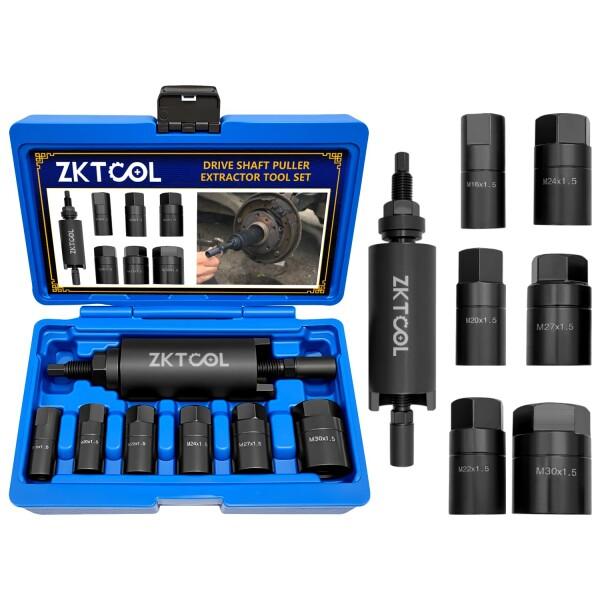 ZKTOOL ドライブシャフトプーラーエキストラクター BMW VW ポルシェ スバル E32 X5に適用 6アダプターM16、M20、M22、M24、M27、M30 ドライブシャフトパーツ カルダンドライブシャフト リヤ ハブベアリング商...