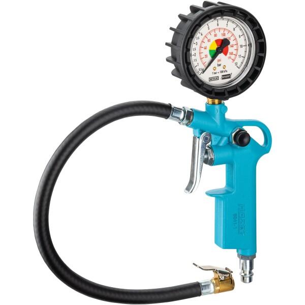 HAZET(ハゼット) タイヤゲージ 9041-1商品コード：55078815742型番：HZ9041-1製造国:ドイツ最大圧力 : 8バール計測範囲 : 0‐12バールホース長さ : 400mmマノメータ・圧力計 : 63mmエアコネクシ...