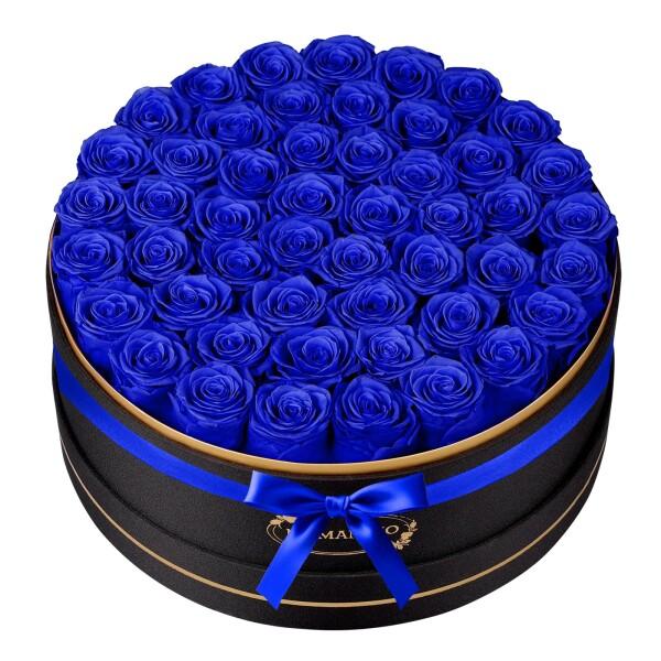 プリザーブドフラワー 50輪 青い 枯れない本物の薔薇 花箱 花ボックス 香りあり 女性 人気 お花 お祝い 母の日 記念日 結婚式 誕生日 プレゼント プロポーズ 金婚式商品コード：55078926495型番：FL7828-BLUE-Aサ...