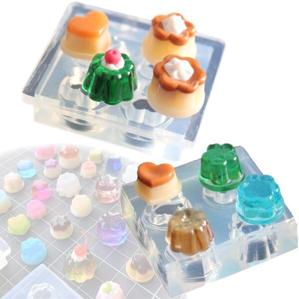 MAEXUS シリコーンモールド uvレジン型 レジン プリン ミニチュアフード ミニチュアスイーツ パン プリン レジン 粘土 立体型 デコパーツ 食玩商品コード：55079235807型番：41HK0008カラー：プリンゼリー-2枚セッ...