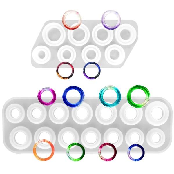樹脂用リングシリコンモールド 2個 Jiale Ring Jewelry キャスティングシリコンモールド DIYリング、イヤリング、ペンダント、クラフトの製作に商品コード：55079235843型番：AI-Ring_Mold-2カラー：ホワ...