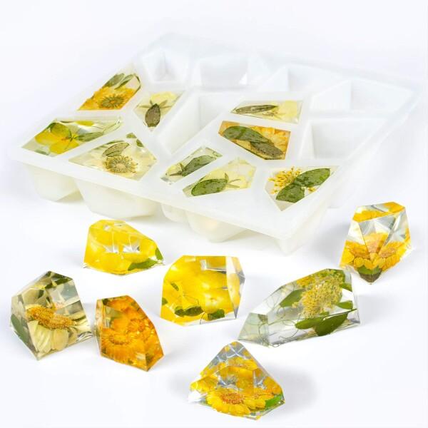 FUNSHOWCASE 幾何 宝石 鉱石 ダイヤ 不規則 水晶 クリスタル 結晶 シリコンモールド 15個取り オルゴナイト UVレジン 石鹸 製氷 アロマ ペンダント ペーパーウェイト商品コード：55079235875型番：3342カラー...