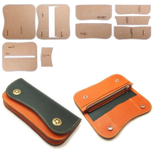 (アイランドパピー) レザークラフト 硬質紙製 型紙 革 長 財布 バッグ カバン 説明シート付き (トラッカーズ曲線)商品コード：55079240438型番：IP-KT012サイズ：one sizeカラー：トラッカーズ曲線レザークラフト用...