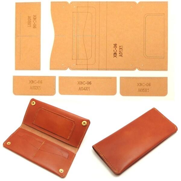 (アイランドパピー) レザークラフト 硬質紙製 型紙 革 長 財布 バッグ カバン 説明シート付き (トラッカーズインボタン)商品コード：55079240442型番：IP-KT009サイズ：one sizeカラー：トラッカーズインボタンレザ...