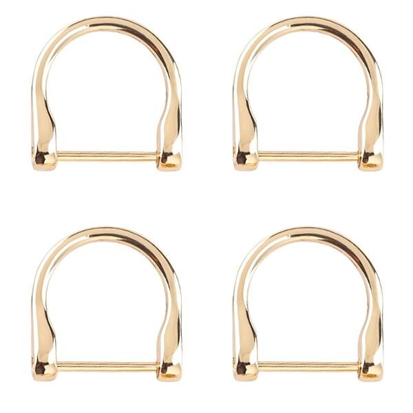 (LIANHATA) Dカン バックル 4個セット ネジ式 持ち手 パーツ 交換用 もち手 バッグ 修理用 おしゃれ 装飾 DIY 補修 金具 (ゴールド，B, 25mm)商品コード：55079241914サイズ：25mmカラー：ゴールド，...
