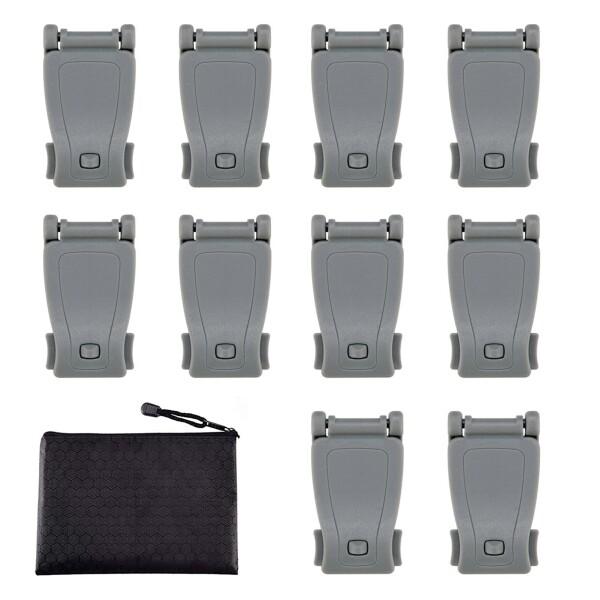 (Hikeen) MOLLE対応ウェビングクリップ 多目的MOLLEクリップ タクティカルストラップマネジメントツール ウェブドミネーターバックル タクティカルバッグ＆バックパッククリップ （10個セット） グレー商品コード：5507924...