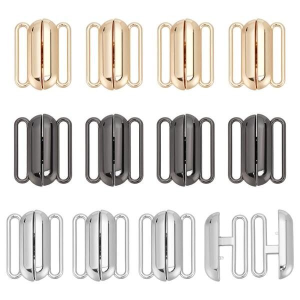 (PH PandaHall) 12個 3色 ブラジャーストラップクリップ バックル 開閉式 肩紐ズレ防止 ブラ紐ストッパー 水着 衣類のボタン 交換用商品コード：55079242027型番：FIND-PH0018-50サイズ：25x20mm...