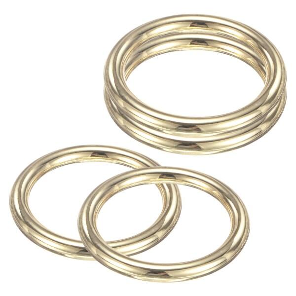 (M METERXITY) 4個入り メタルOリング1 1/2" 内径ステンレススチールOリン潤滑油フローラルスムースラウンドリングバックルループリングDIY/財布/バッグ/首輪/レザー(金色)商品コード：55079242270型番：mma...