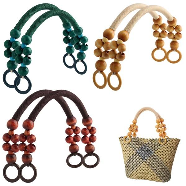 サムコス 持ち手 木製ビーズハンドル 3色 ナイロン紐 ハンドル交換 DIY 手芸 バッグ用 修理 持ち手 6個セット商品コード：55079243817型番：GFE541カラー：ウッドカラー、赤褐色、墨緑【パッケージ内容】このハンドルセット...