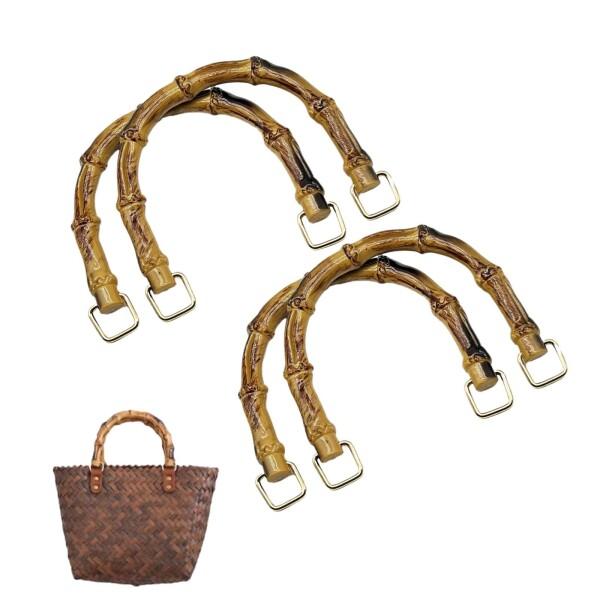 Mirhua バッグハンドル 模造竹製 バンブー持ち手 4個入り DIY ハンドメイド バッグ用 ハンドバッグ 取っ手 手芸 バンブーハンドル商品コード：55079243858型番：L891カラー：4個入り【製品仕様】竹節デザイン取っ手のサ...