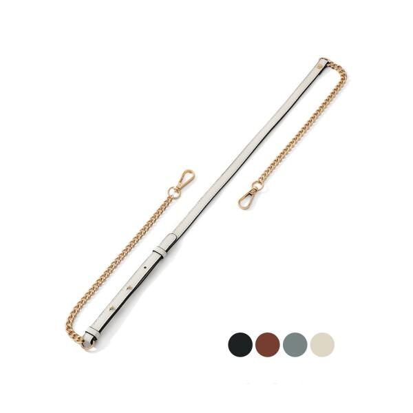 (masamilk) チェーンストラップ 牛革 ショルダーベルト チェーンバッグ用 ショルダーストラップ 細め 交換 単品 (ホワイト×ゴールド)商品コード：55079243862カラー：ホワイト/ゴールド「お気に入りのバッグなのにストラッ...