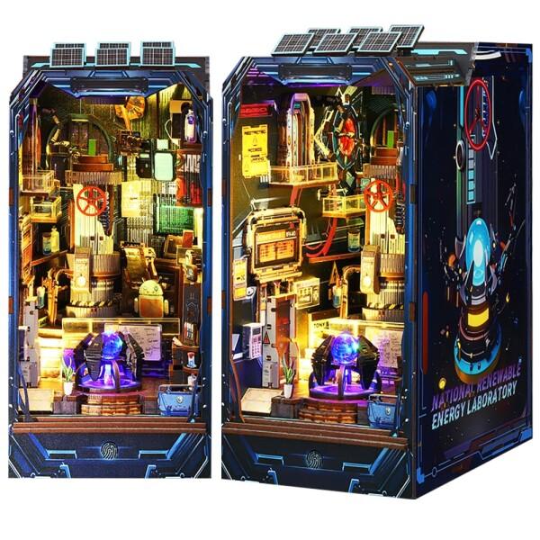 QmXCyzl DIY ドールハウス おもちゃ屋 ミニチュア 家具 ルームデコレーション クラフトキット 含 ダストカバー む タッチLEDスイッチ 大人の贈り物 誕生日初心者向け キット (エネルギー研究所)商品コード：550792440...