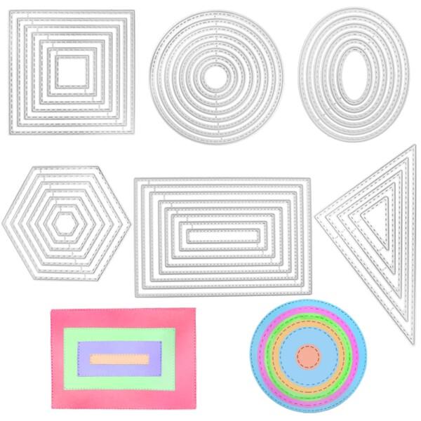 SENHAI カッティングダイステンシルメタルセット 6個セット 異なる形状のダイカット ポリゴンエンボスツール カード作成用品 アルバムスクラップブック用商品コード：55079245242型番：SH-Polygon_Die_Cuts-6サ...