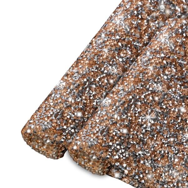 ランダムラインストーンシール DIY 自己粘着 シャンパン（シルバーベース） 24×20cm 2枚セット カットOK キラキラ 装飾 デコシール スマホ クリスタル NYANDELMO ND-0234-R13-CH-S商品コード：55079...