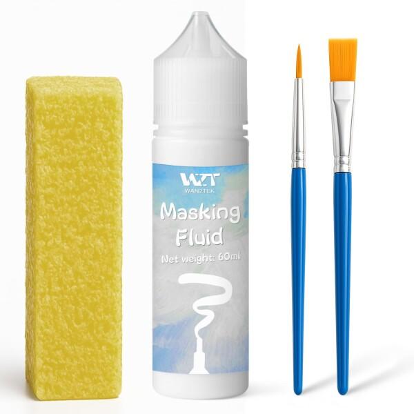 WAN2TLK 白マスキングゾル 60ml, マスキング液, 筆と消しゴム付き。水彩画や様々なアートプロジェクト用液体マスキング。色が付かない部分とエッジを鮮明に保ちます。商品コード：55079249743型番：USGY-1290サイズ：1...