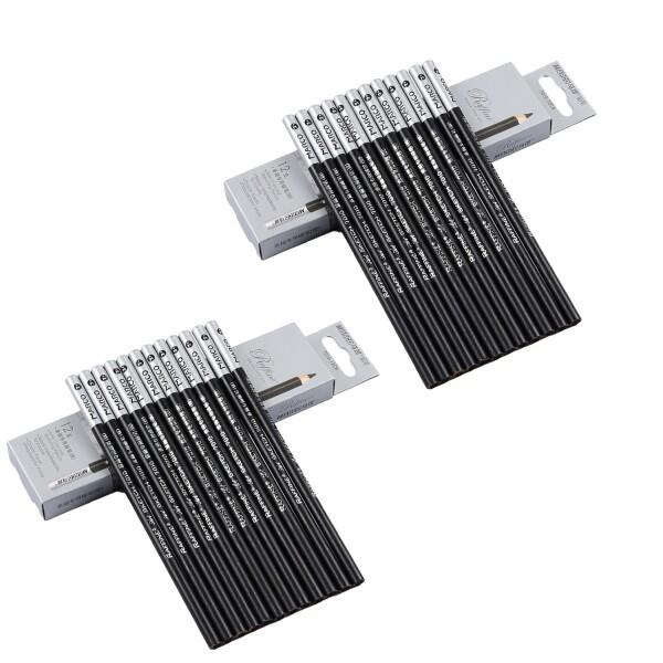 HAMILO 木炭鉛筆 デッサン用 スケッチ用 素描用 クロッキー用鉛筆 2ダースセット商品コード：55079249873型番：KT-00117カラー：ブラッククロッキーやスケッチに便利な木炭鉛筆:美大生や美大受験生、絵画が趣味の方、絵画教...