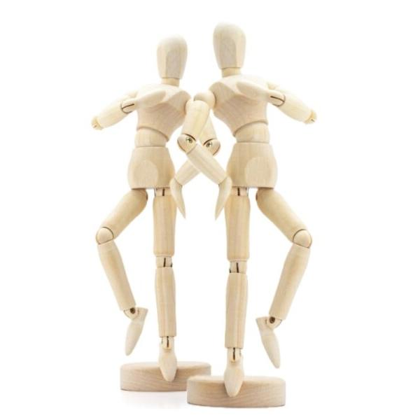October1st デッサン ドール モデル 人形 木製 人形 ポーズ マネキン ハンドモデル モデルフィギュア 関節 美術 インテリア アクセサリースタンド 描画練習 可動 (２体セット)商品コード：55079249901型番：0001...