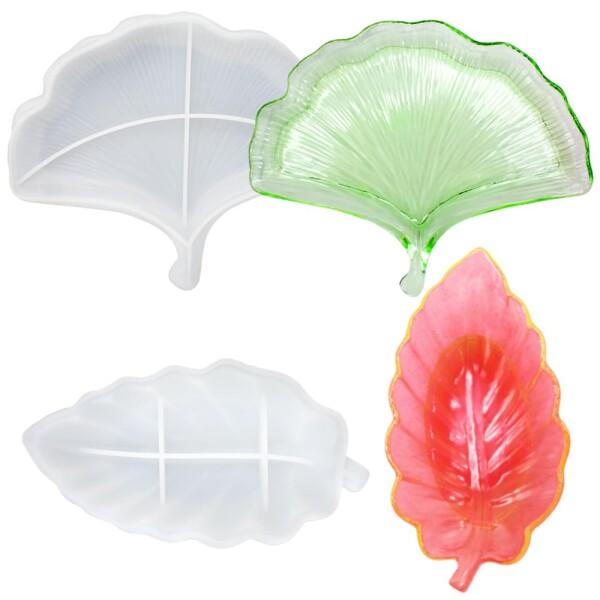 FineGood(ファイングッド)リーフトレイ樹脂型2セット、ジュエリートレイホルダー エポキシ樹脂モールド シリコンモールド 樹脂キャンドルホルダー ソープディッシュクラフト ホームデコレーション商品コード：55079250608型番：F...