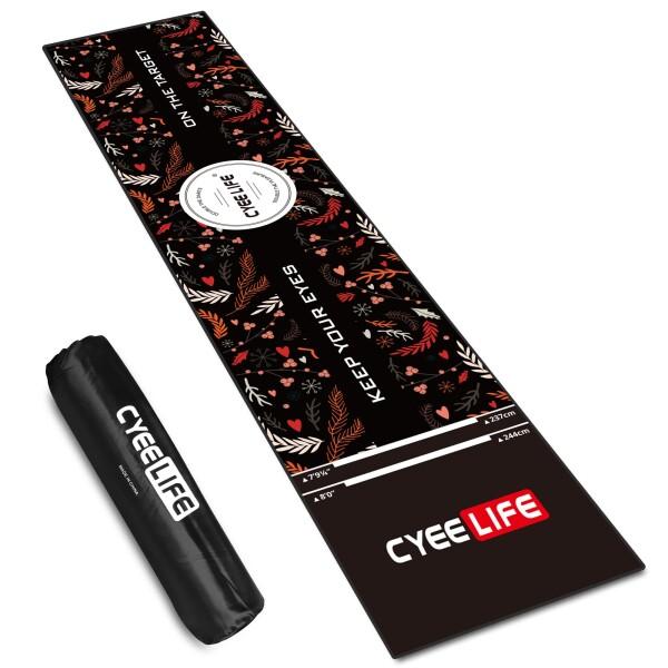 CyeeLife ダーツボードマット キャリーバッグ&amp;スローライン付き スチールとソフトチップダーツゲーム用 スタートライン付き商品コード：55079252440型番：ZD05Nカラー：木の葉模様スタイル65295cm,木の葉模様ス...