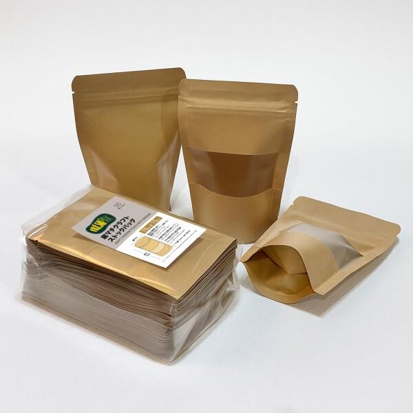 クラフト紙袋 チャック付き 自立袋 窓付き ジップ袋 10×15cm 50枚セット 食品保存袋 密封 防湿 防臭 防水 小分け袋 (KPW-1015-F)商品コード：55079259570型番：KPW-BRサイズ：10x15cm - 50枚...