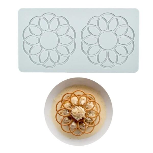 ケーキレース型 シリコンレースフォンダン型 シュガークラフト印象型食用ケーキ分子料理飾る、2穴リング商品コード：55079260984型番：XSL-8098カラー：2穴リング【安全】高品質の100%食品グレードのシリコン製。【広く使われてい...