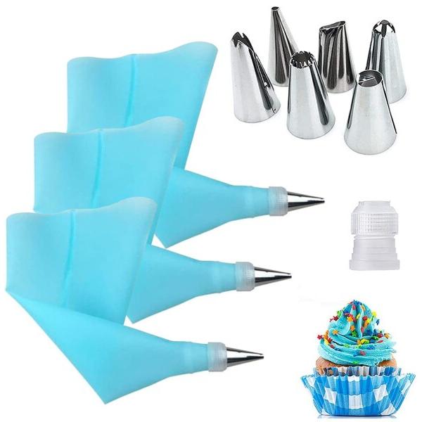 絞り袋 絞り口金 花型作成器 製菓道具 DIY ケーキ クッキー アイシング デコレーションツール お菓子作り用 再利用可能 (ブルー)商品コード：55079261088型番：1カラー：ブルー1.絞り袋は人体に有害な化学物質BPA(ビスフェ...