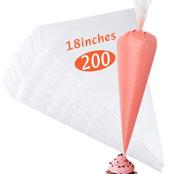 絞り袋 使い捨て 18インチ 200個 漏れない耐久性があり、絞りやすい (25cm×38cm)商品コード：55079261099型番：JP-18-Inch-Pastry-Bags-200サイズ：18 Inchesカラー：クリア厚手素材:絞...