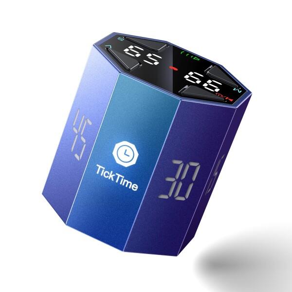 グラデーション 正八角柱 ポモドーロタイマー DIY Time キッチンタイマー キューブタイマー 3段音量調整/静音モード/振動モード Type-C充電 自動電源オフ機能 環境対応型ABS素材 LED HD画面 Pomodoro Time...