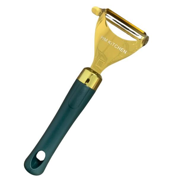 HM Kitchen Gold Plated Y Peeler with Non-Slip Ergonomic Grip - Premium Stainless Steel for Apple, Potato, Carrot, Fruit ...