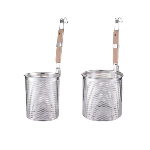 Gatoer 2つ 湯切り 業務用 ラーメンてぼ キッチン用品 うどん 丸 湯切り ざる ステンレス製 木柄 フック付き ラーメン専用 メッシュ てぼ こし器 飲食店家庭用 業務用 麺 ラーメン専用商品コード：55079289094型番：L...