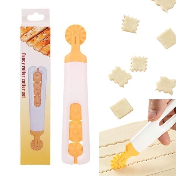 ペストリー ホイール カッター パイ生地ホイール カッター ペストリーローラーホイール4in1 クッキー 型抜き クッキー 型 キッチン用品、ラビオリ、麺類、クッキー、パスタ用のペストリーカッターツール商品コード：55079289346型番...