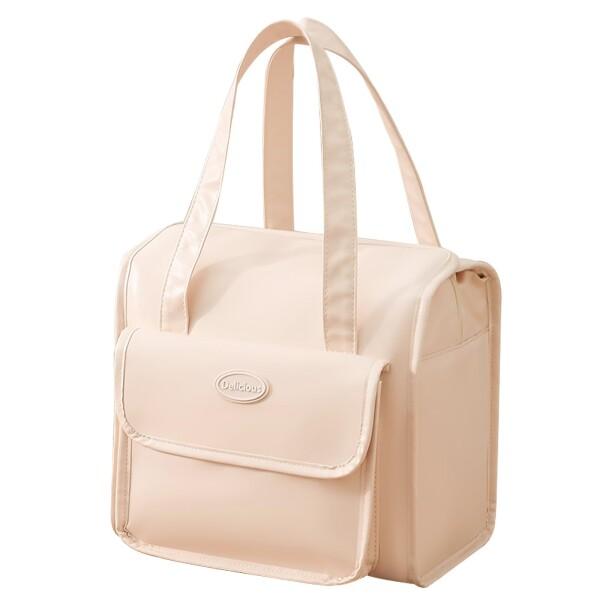 Woooof Woof 保冷バッグ 大容量 ソフトPUレザー ランチバッグ お弁当 弁当箱 袋 トジッパーポケット 持ち手つき 内側断熱 軽量 耐久性 男女兼用 通勤 通学商品コード：55079290094型番：WCBサイズ：26×20×2...