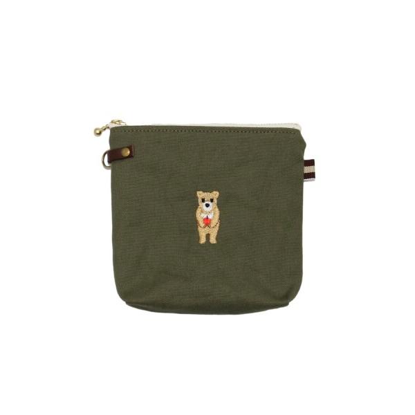 保冷保温ポーチ ミニポーチ おやつポーチ おかしポーチ 刺繍 帆布 (オリーブ, くま)商品コード：55079290100型番：HPB-SNサイズ：くまカラー：オリーブ夏場はチョコや飴など溶けやすいお菓子と保冷剤を、冬場はおにぎりなどを入れ...