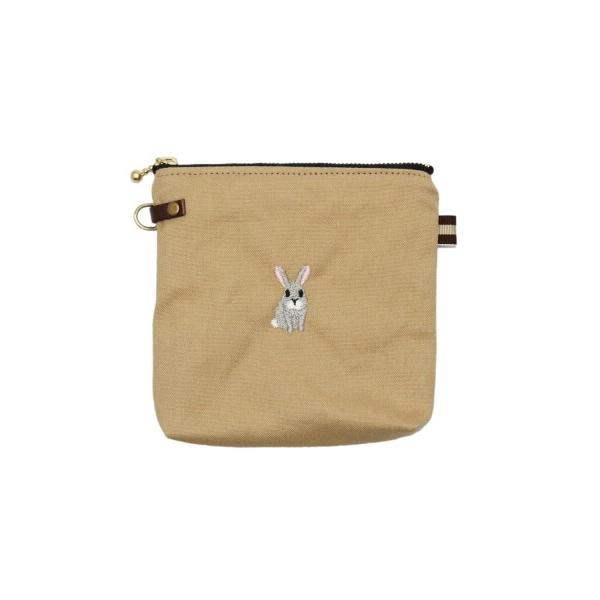 保冷保温ポーチ ミニポーチ おやつポーチ おかしポーチ 刺繍 帆布 (キャメル, うさぎ)商品コード：55079290103型番：HPB-SNサイズ：うさぎカラー：キャメル夏場はチョコや飴など溶けやすいお菓子と保冷剤を、冬場はおにぎりなどを...