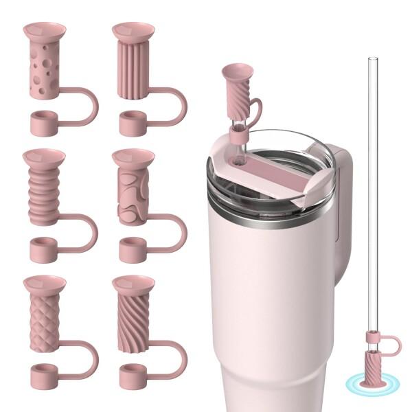 VOGOGE ストローキャップ 6個セット 吸盤付き スタンレー（Stanley）タンブラー 30/40oz 対応 9〜10mm ストロートッパー ピンク商品コード：55079290852型番：S1カラー：ピンクStanley 30oz・4...