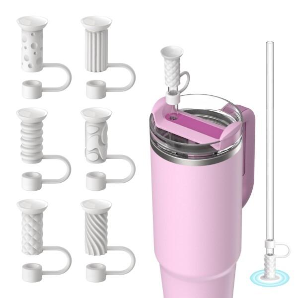 VOGOGE ストローキャップ 6個セット 吸盤付き スタンレー（Stanley）タンブラー 30/40oz 対応 9〜10mm ストロートッパー ホワイト商品コード：55079290870型番：S1カラー：ホワイトStanley 30oz...