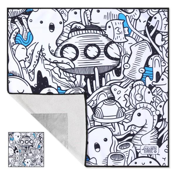 LAKABETE 巻くだけ保冷ランチクロス ノーアイロン ピタッとくっつくクロス くっつきタオル 横50×縦50cm 風呂敷 お弁当包み 収納袋 整理袋として 弁当箱 化粧品 水筒 カメラ タブレット その他の日用品を包むのに使用できます ...