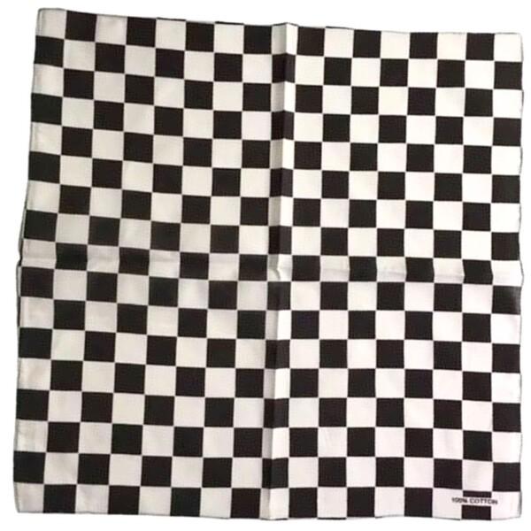 大判 バンダナ 55×55cm 綿100％ チェッカーフラッグ 市松模様 チェック 弁当箱 ランチクロス お弁当 弁当包み 三角巾 へアバンド アウトドア 白黒パターン 格子 レース F1 マカオGP F3 WRC ラリー モトGP商品コー...