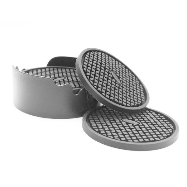 コースター シリコンコースターセット6個セット（ホルダー付き）- 滑り止め、吸水、断熱のカップマット、簡単に洗える茶托、おしゃれ (丸型, 黒)商品コード：55079294579型番：Lit011サイズ：丸型カラー：黒?【安全と耐久】高品質...