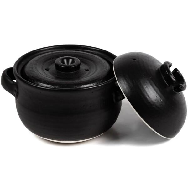 IWANO ごはん釜 2合  日本製 ”あっ"と驚く土鍋ごはん ふっくら ライバルは旅館の朝ごはん ご自宅で味わう 炊飯 食洗機対応 MADE IN JAPAN (黒, 2合)商品コード：55079297688型番：B07MJF3YHPサイ...