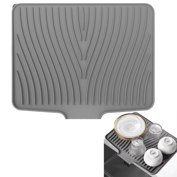 HUIKKJP シリコン水切りマット 30x40cm グレー 多機能食器乾燥マット シンクマット 滑り止め 断熱 壁掛け収納 キッチン用商品コード：55079325477型番：その他サイズ：小さいカラー：ブラック食品級シリカゲルの材質、安全...
