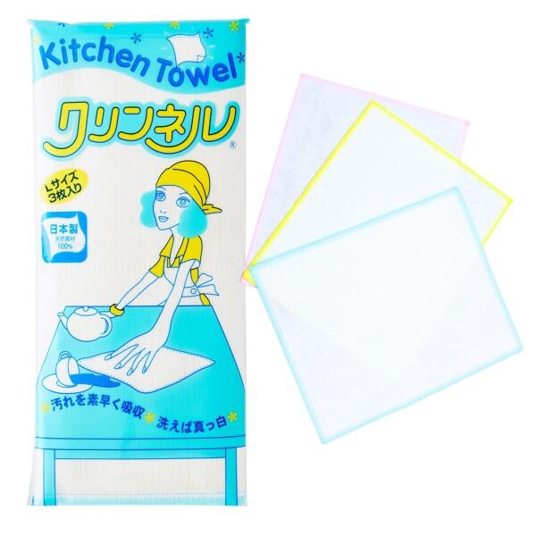 クリンネル ふきん レーヨン100％ キッチンクロス だいふきん 日本製 (L × 3枚)商品コード：55079326077型番：4992361240446サイズ：L × 3枚カラー：ホワイト?【「もう臭わないふきん!」使うたびに快適!】 ...
