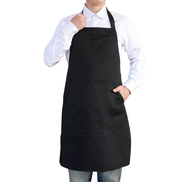 (cozycube) エプロン H型 首掛け シンプル 男性用 メンズ カフェエプロン 両サイズ 無地 ポリエステル65% 綿35% おしゃれ 大容量ポケット 汚れにくい シワになりにくい 男女兼用 ノーアイロン 透けない ポケット付き 料...