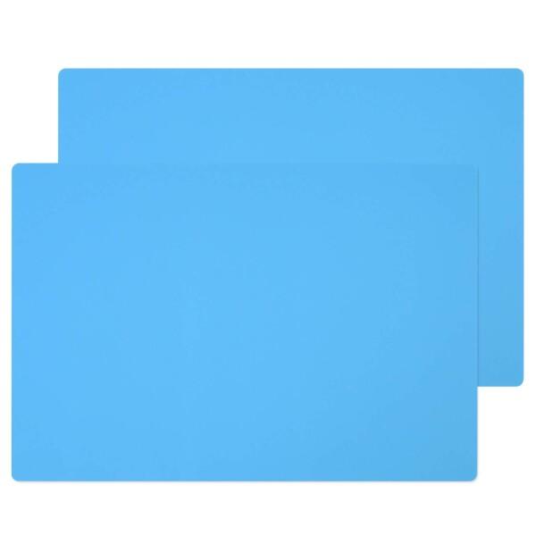 ［Utiel］ シリコンマット 60×40cmサイズ 保護シート 滑り止め 耐熱 耐冷 キズ防止 汚れ防止 調理台保護 キッチンマット 調理用マット ランチョンマット (ブルー, 2枚セット)商品コード：55079346102型番：Utie...