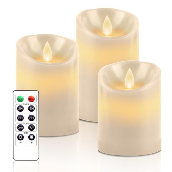 PinnWaa LED キャンドルライト ゆらぎ 電池式は、暖色の雰囲気ロウソクとして、専用リモコン付きで本物の炎のようにゆらめく屋内外装飾用 LED ライトです。明るさ調整機能を備えたこのキャンドルは、間接照明、ろうそく型 LED ライト...