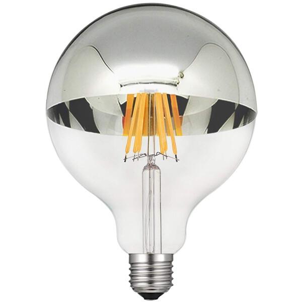 KY LEE メタル LEDシルバーボールランプ 2700K電球色 広配光タイプ 高演色 フィラメントLED電球 G80 110V E26口金 半分クローム 電球 1個入 G80商品コード：55079374329型番：LIB-0033カラー...